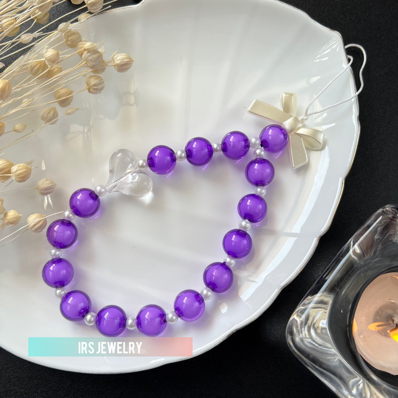 Jual Phone Strap Beads Ungu Series/ Tali Lanyard Handphone Manik Pita ...