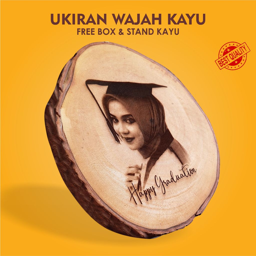 Jual Kado Wisuda Ukiran Wajah Kayu Custom / Custom Wood Engrave Cocok ...