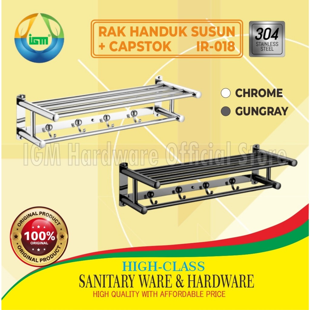 Jual RAK HANDUK IGM SUSUN+CAPSTOK RAK HANDUK GANTUNGAN KAMAR MANDI IR ...