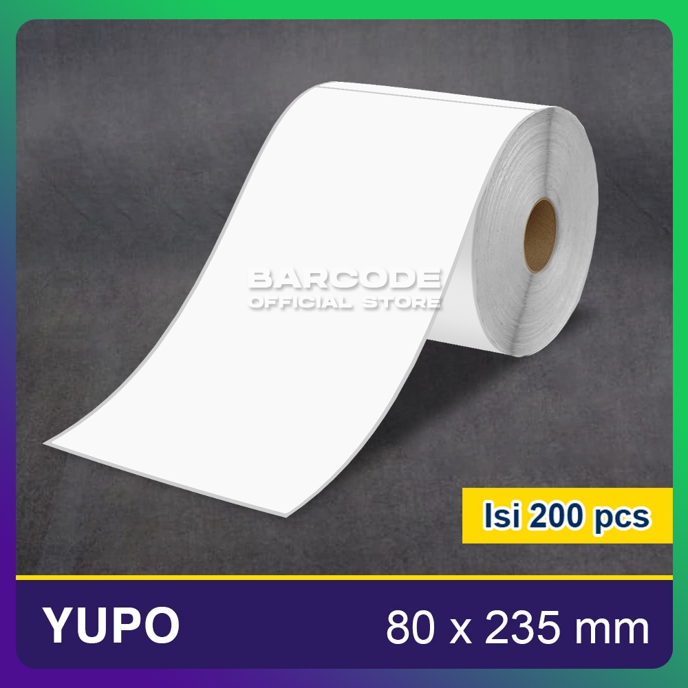 Jual Custom Label Barcode Putih Bahan Semicoated Thermal Yupo ...