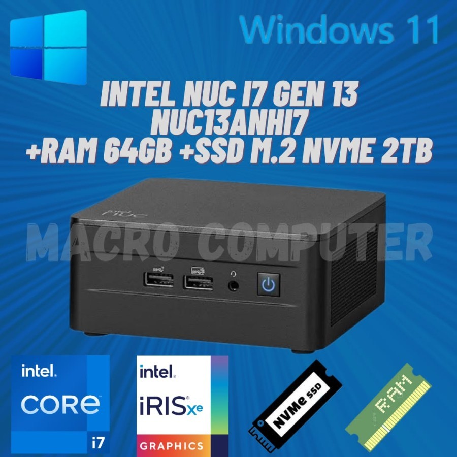 Jual MINI PC INTEL NUC i7 GEN 13 FULLSET WIN11 +RAM +SSD |INTEL ...