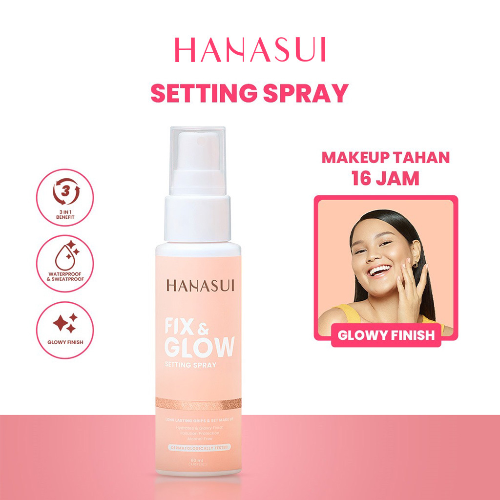 Jual HANASUI FIX & GLOW SETTING SPRAY 60 ml | Shopee Indonesia