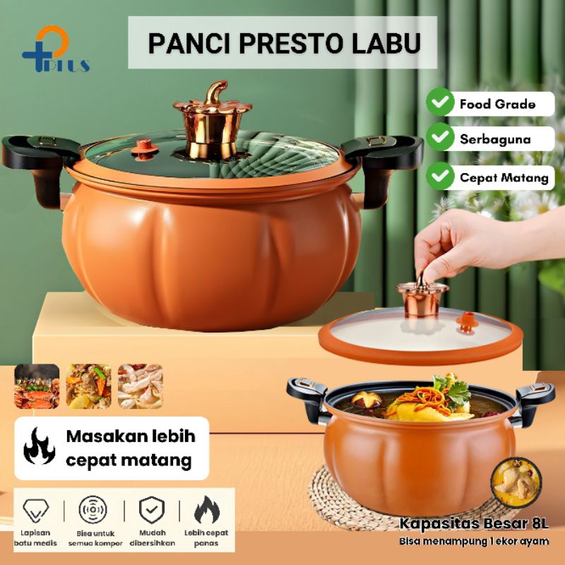 Jual [ Pplus ] Panci Presto Labu 8 Liter & 3.5 Liter Premium Quality ...