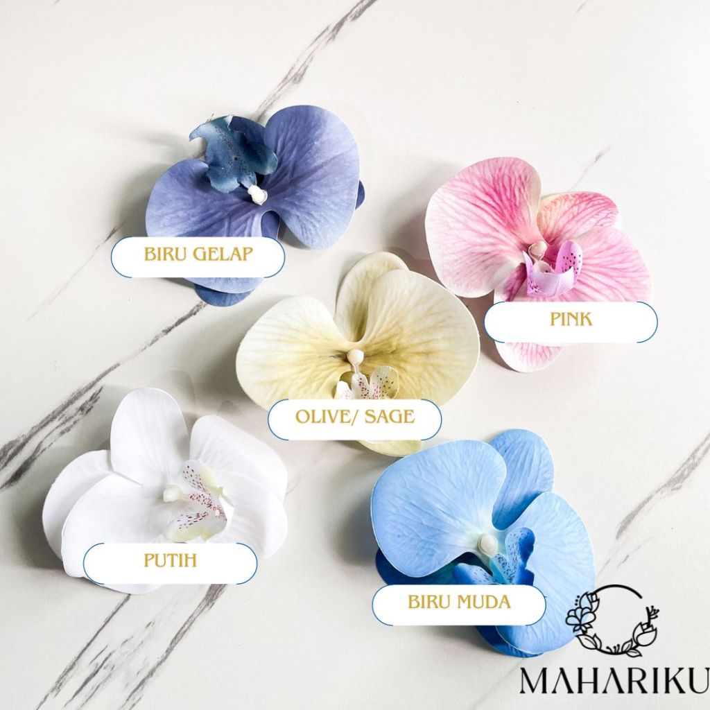 Jual Kepala Bunga Artificial Anggrek Orchid Latex untuk Dekorasi Mahar ...
