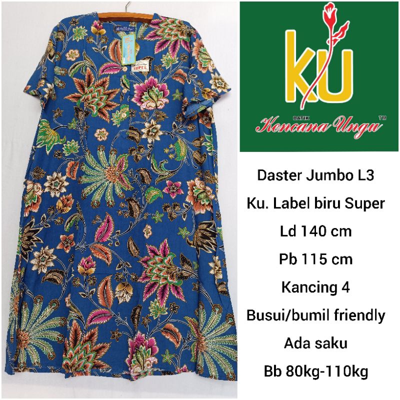 Jual Kencana Ungu Daster Jumbo L3 Ld 140 cm Kencana Ungu Label Biru ...