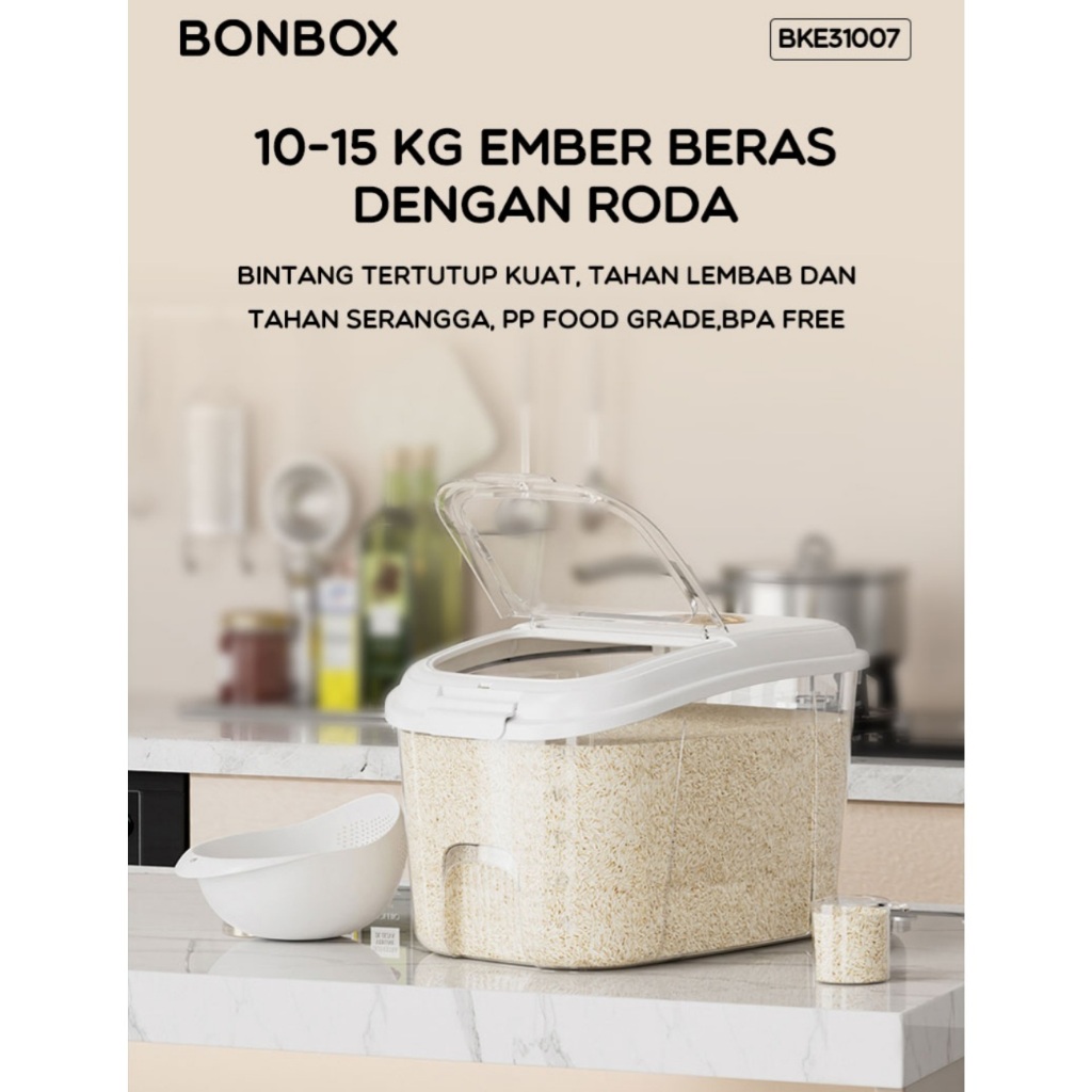 Jual Tempat Beras Putih Susu Penyimpanan Makanan Plastik Wadah Kotak ...