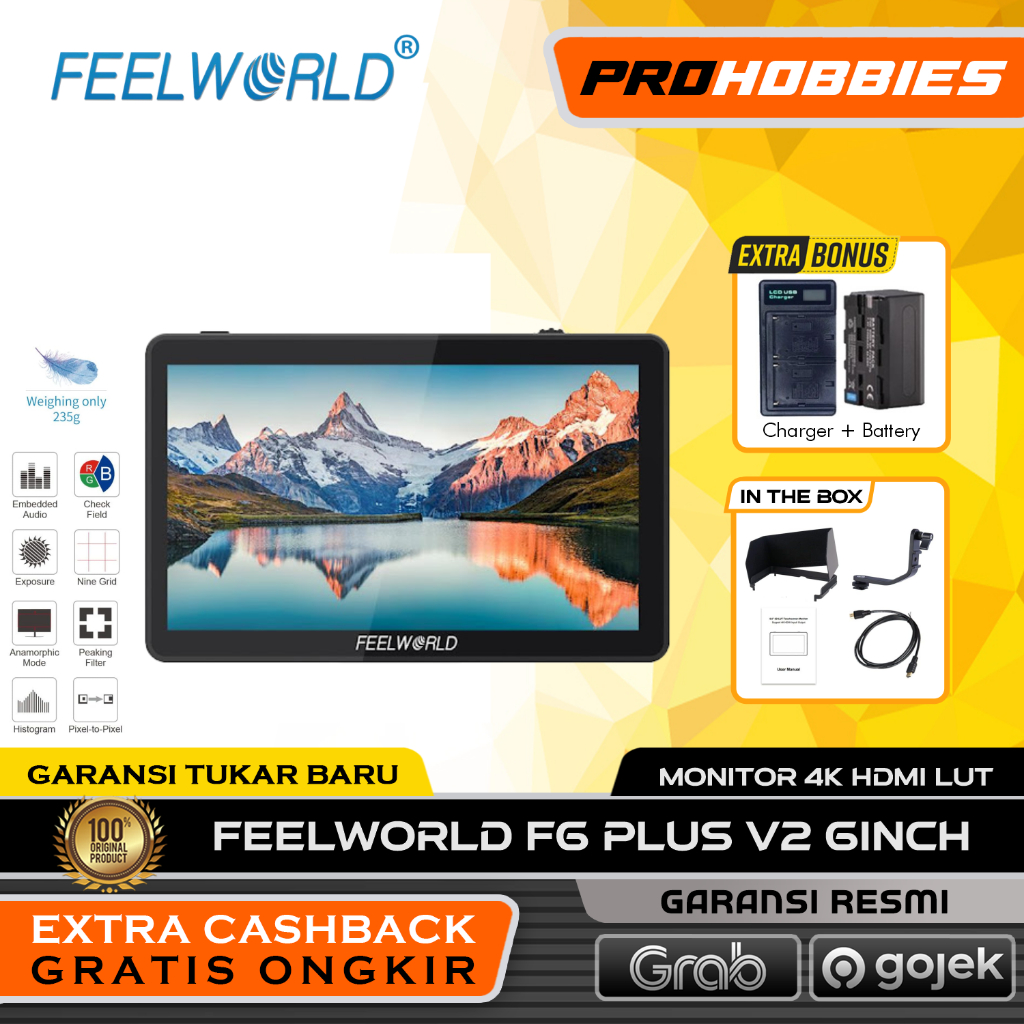 Jual FEELWORLD F6 PLUS V2 6 Inch Monitor 4K HDMI LUT Touch Screen | Shopee Indonesia