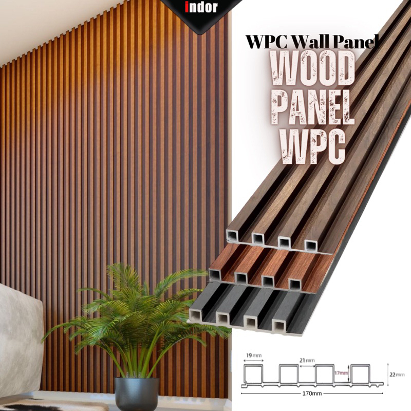 Jual WPC WOOD PANEL 3Meter Panel Wood Dinding Kisi Kisi Kayu Wpc Dekorasi Dinding 300x17x2.2cm ...