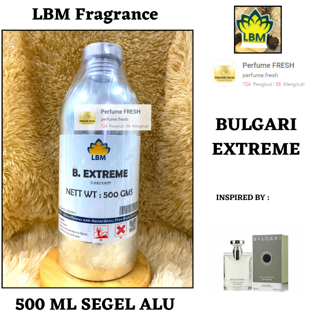 Jual BULGARI EXTREME Kemasan 500 ML SEGEL LBM Fragrance - PERFUME Cwo ...