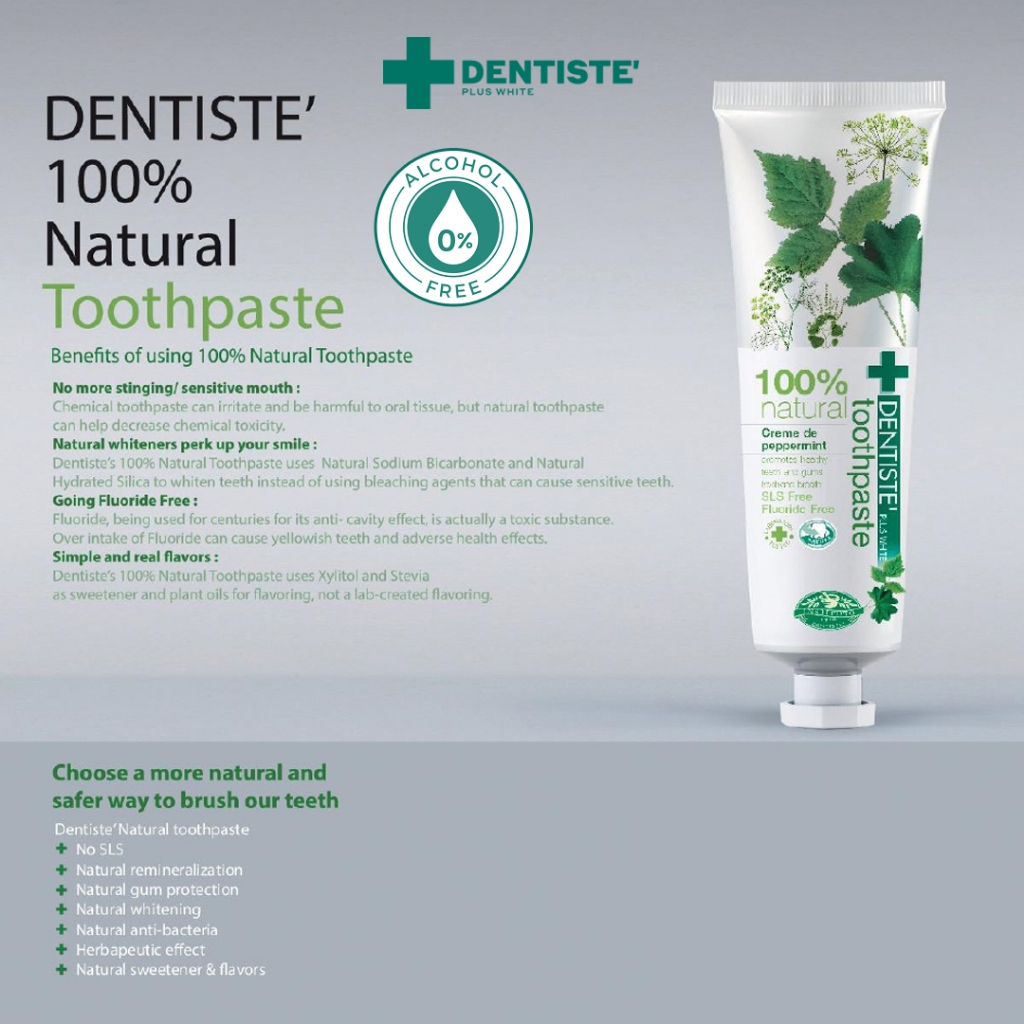 Jual DENTISTE 100% Natural Toothpaste Tube 100gr / Pasta Gigi Premium ...