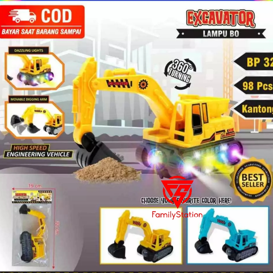 Jual Mainan Truck Beko Escavator Elektrik Truk Kontruksi Lampu dan ...