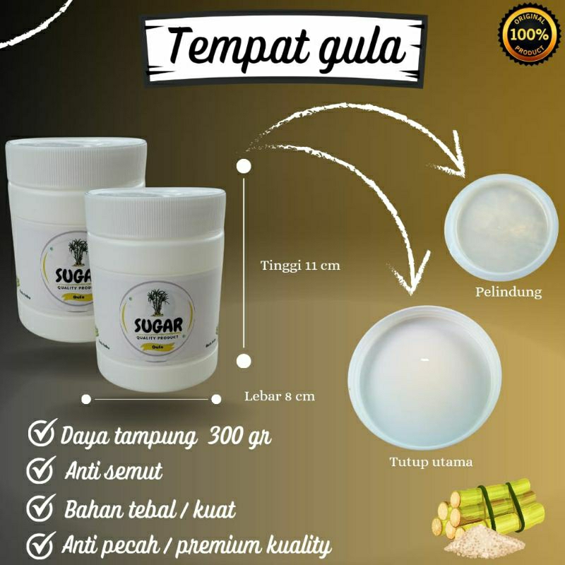 Jual wadah gula || tempat penyimpanan gula pasir || siap pakai ...