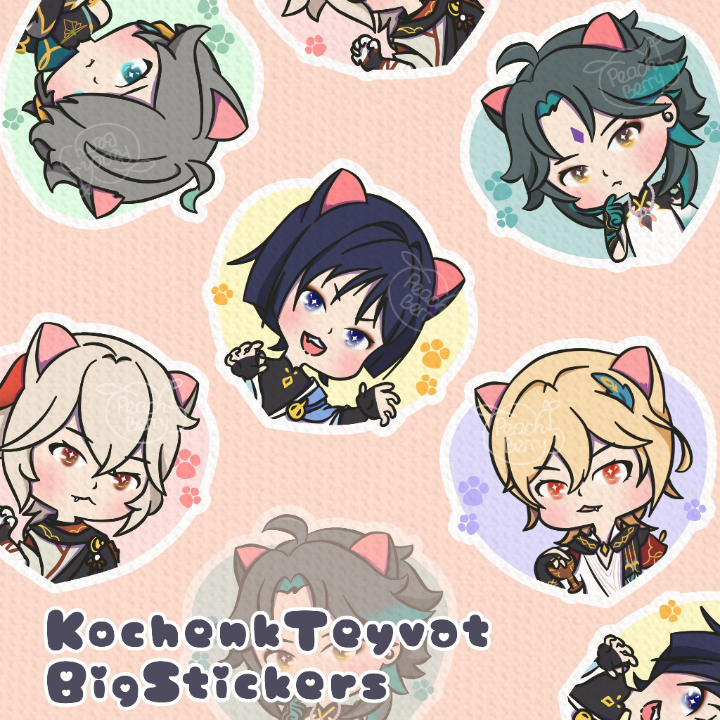 Jual [Peachberry] Kochenk Teyvat Big Sticker Vynil Waterproof Xiao ...