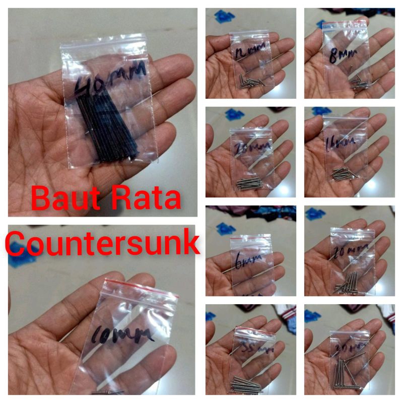 Jual Baut Rata Countersunk Countersink 10pcs Rep Tamiya ( ada pilihan ...