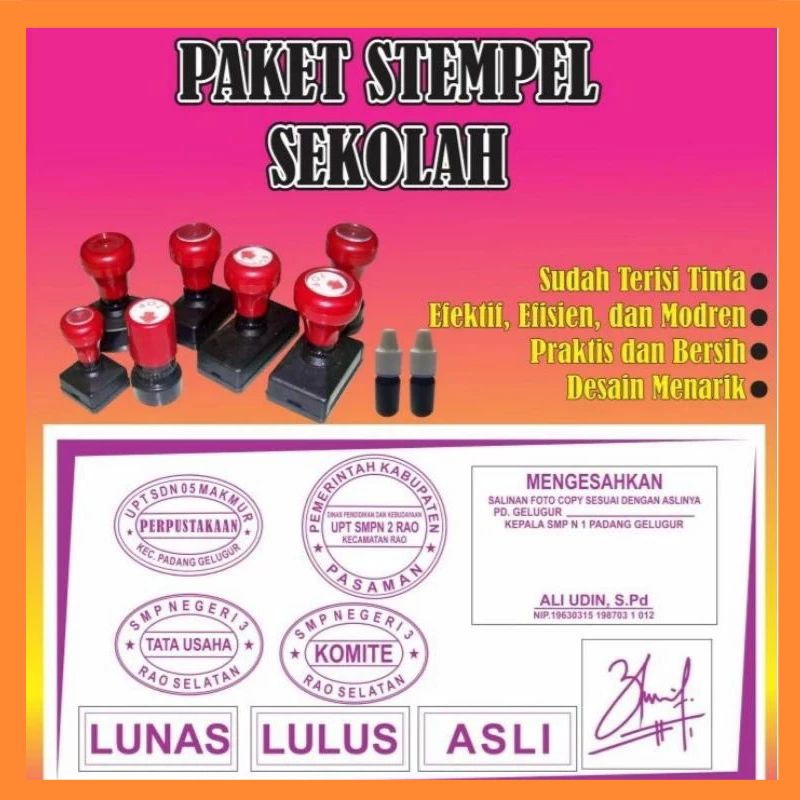 Jual stempel sekolah/peralatan guru/perkakas sekolah/alat sekolah ...