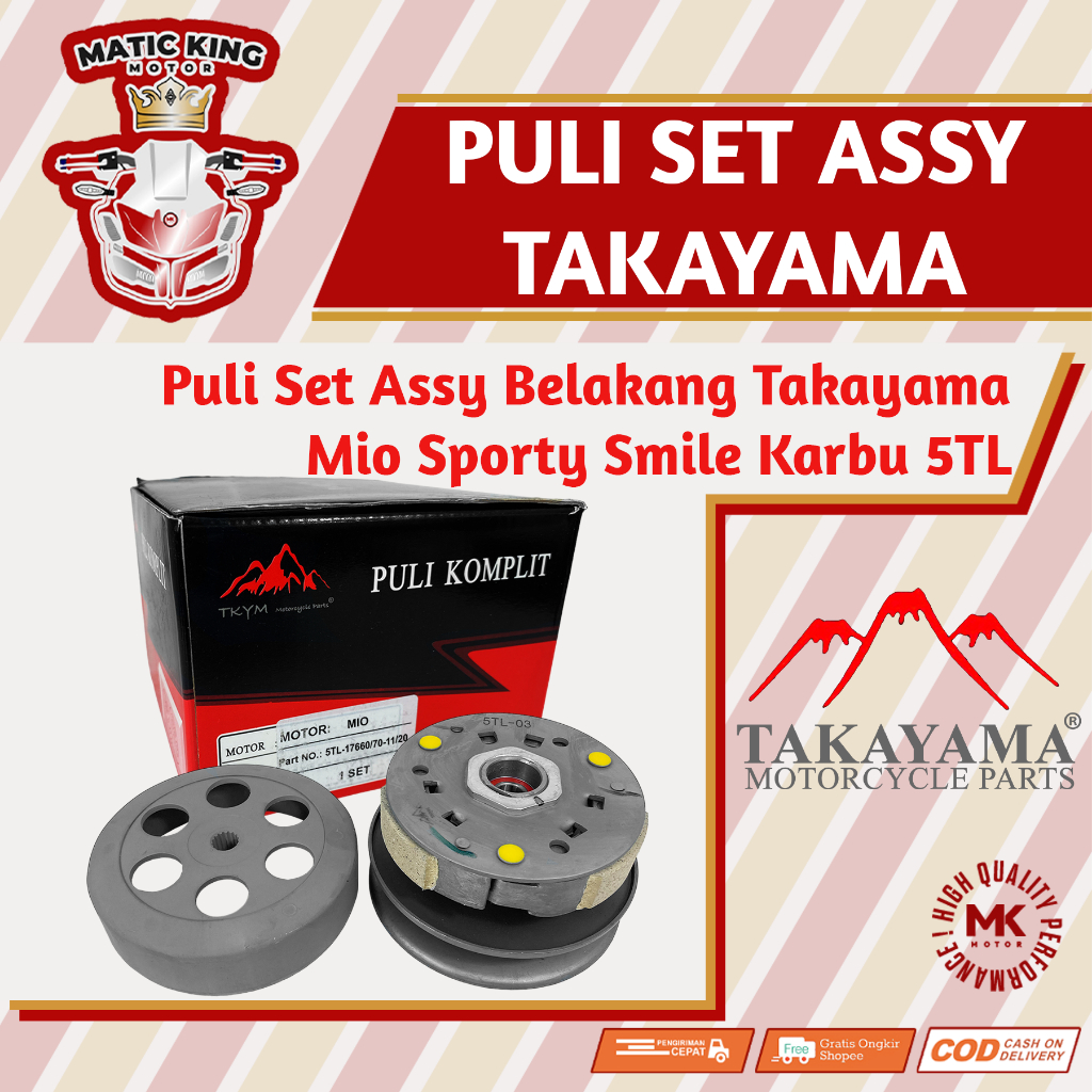 Jual Pully Pulley Puli Belakang Assy Yamaha Mio Smile Sporty Soul Fino Nouvo Karburator 110 5TL ...