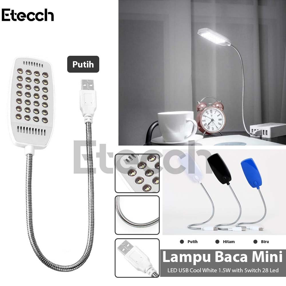 Jual Lampu Baca Mini LED USB Cool White 1.5W with Switch 28 Led ...
