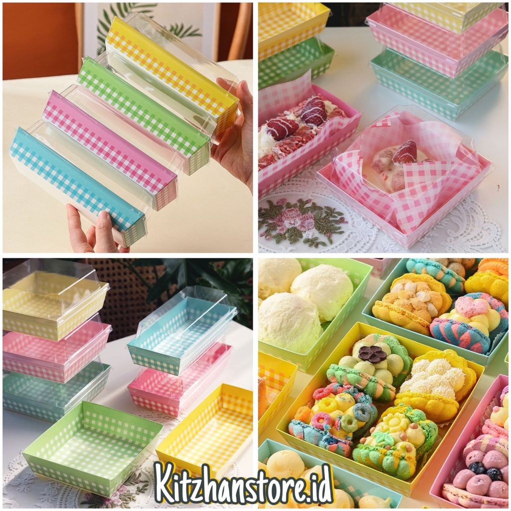 Jual 10pcs burger box warna paper box roti kotak box kue cake dessert ...