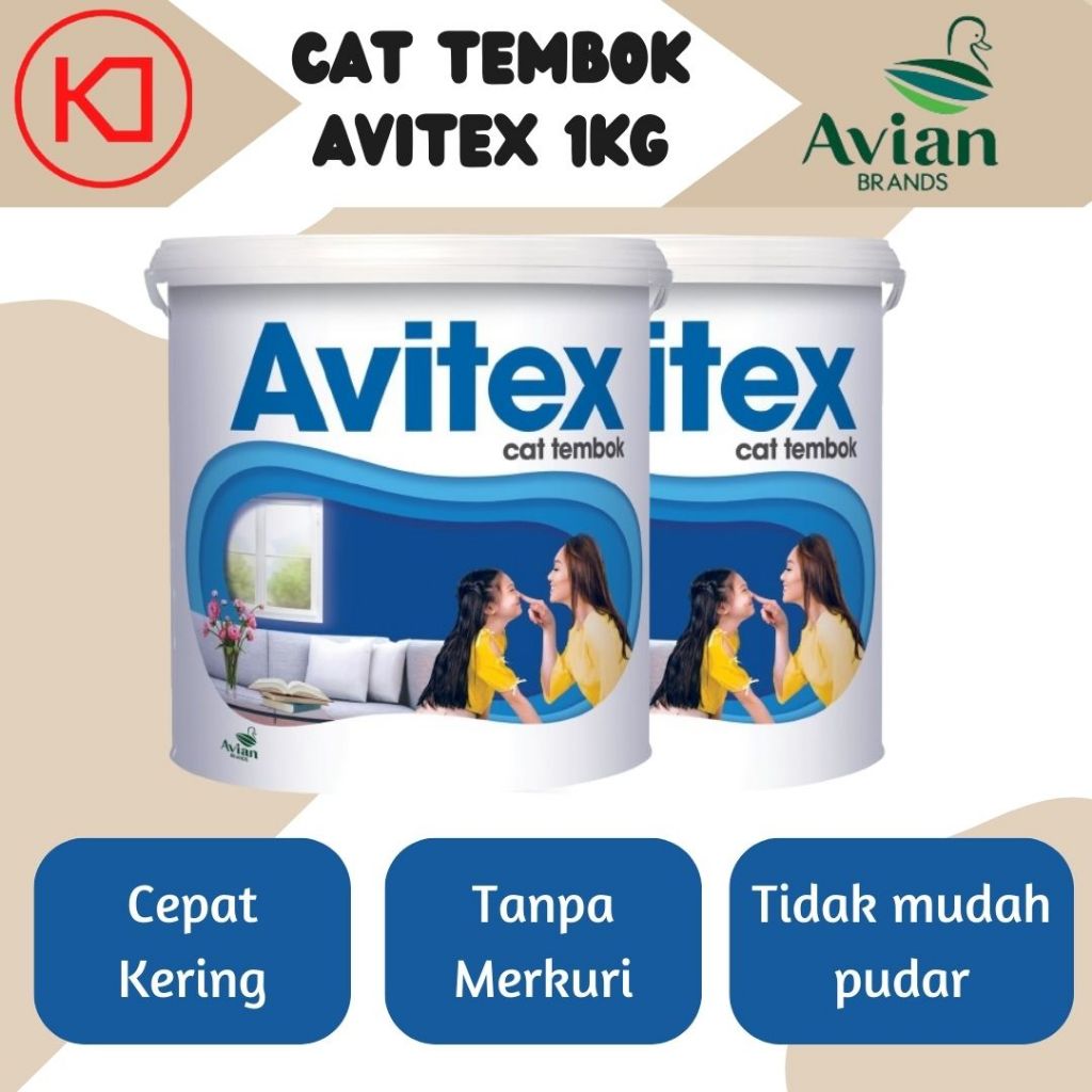 Jual CAT TEMBOK AVITEX 1KG DINDING ATAP PLAFON GYPSUM ETERNIT PAPAN ...