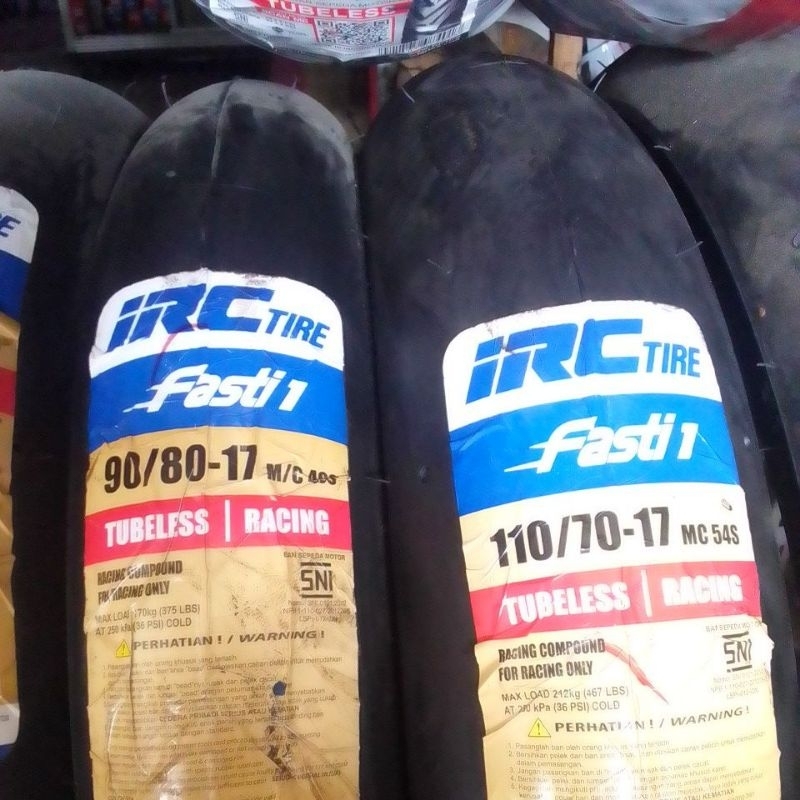 Jual ban IRC fasti 1 ring 17 sepasang depan dan belakang ukuran 90-80/ ...