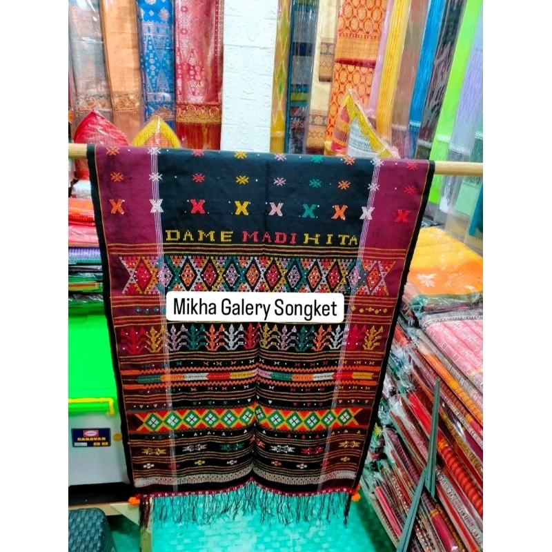 Jual Ulos Sadum Angkola Toba Romiduk Hitam Sisi Maron | Shopee Indonesia