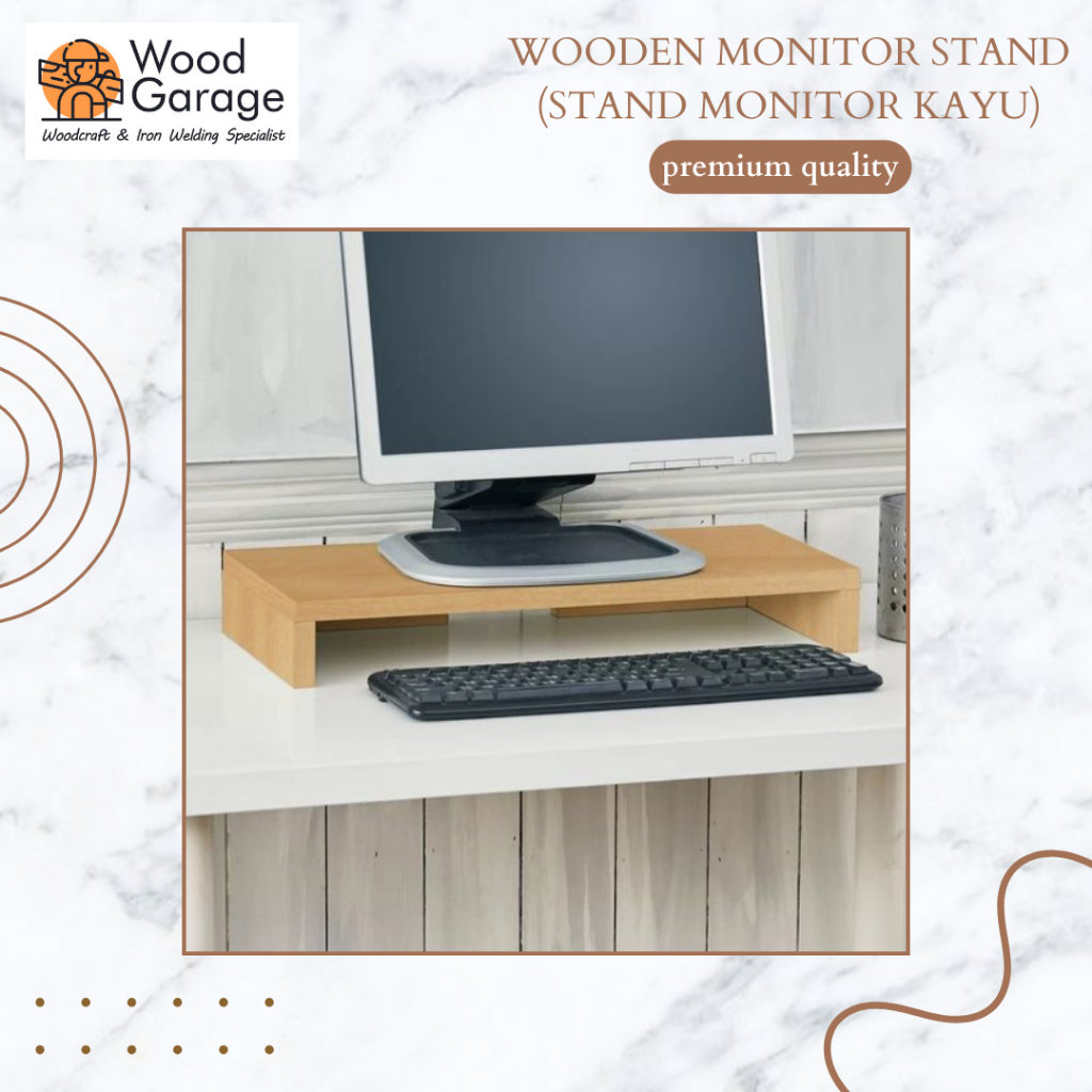 Jual Wooden monitor stand / stand laptop komputer kayu jati belanda ...