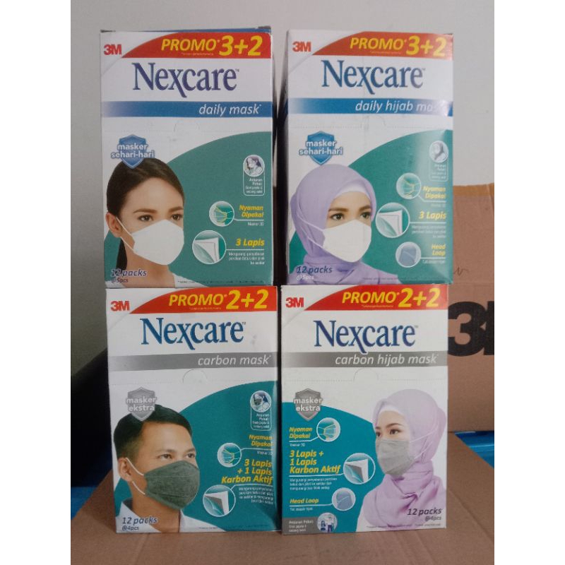 Jual Masker Nexcare Daily Masker Nexcare Hijab Headloop Earloop Putih ...