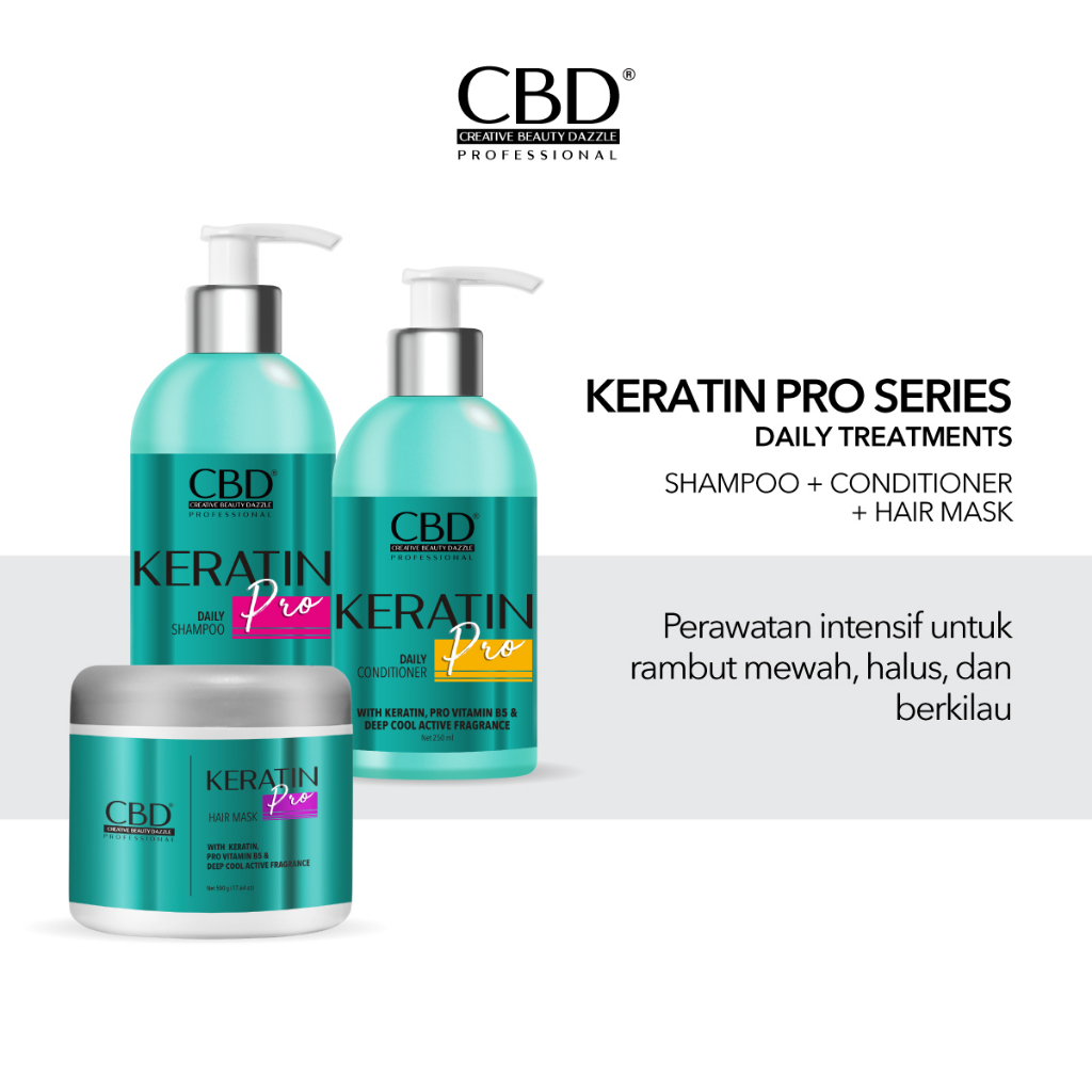 Jual CBD Keratin Pro Series Daily Treatment 3in1 (Shampoo 250ml ...