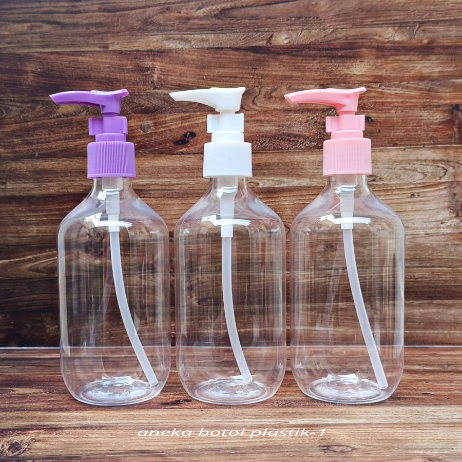 Jual Botol Pump 300ml Clear / Botol Kemasan Sabun Cair 300 Ml / Botol Pet 300ml Pump Clip Lock ...