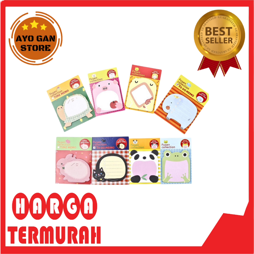 Jual Sticky Notes Motif Binatang Tempelan Kertas Catatan Memo Note ...