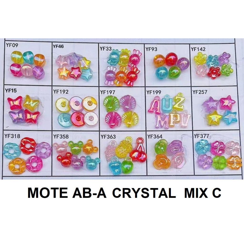 Jual Mote AB Manik Bening Pelangi Glossy @450 gram Manik Akrilik/Glossy ...