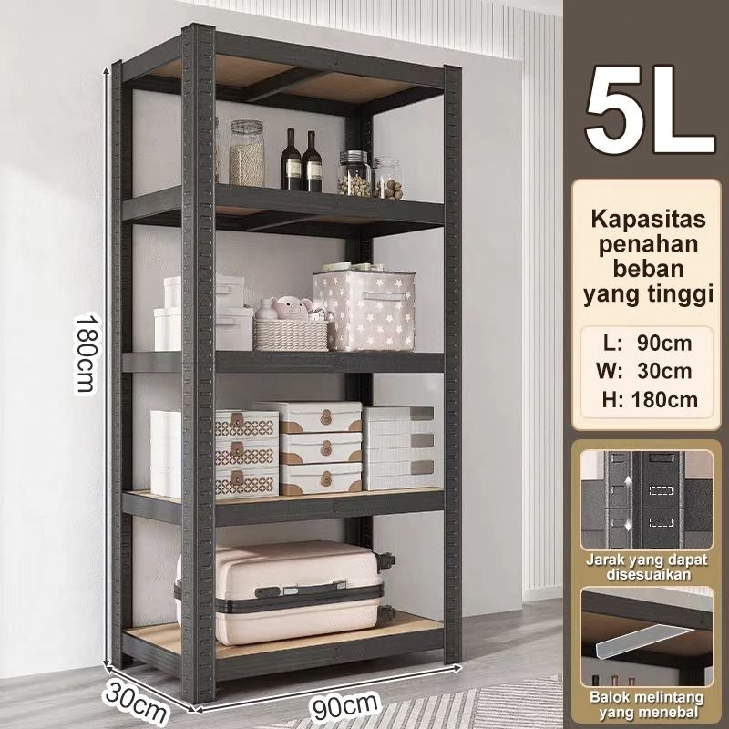Jual Rak Besi Siku 5 Susun 90*30*180 Rak Barang Galvanis - Rak Kitchen ...