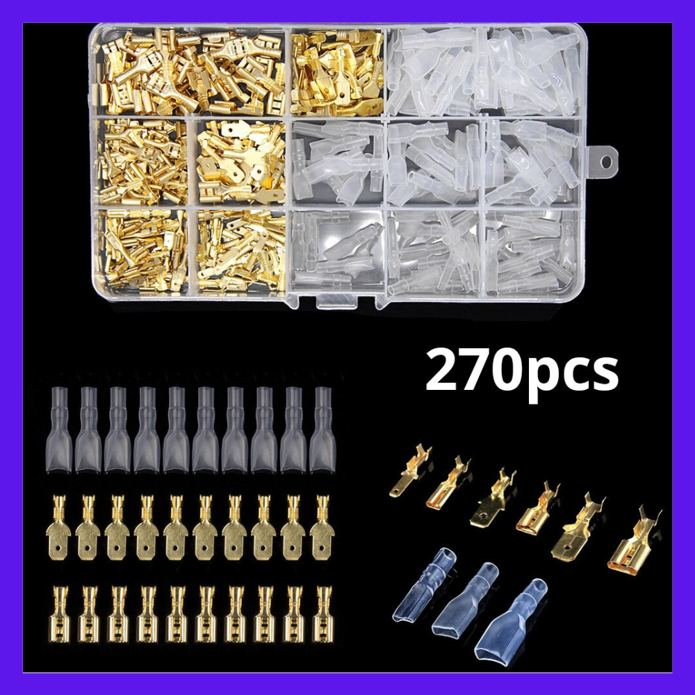 Jual Terminal Wire Crimp Connector Spade Kit 270 PCS Skun Konektor ...