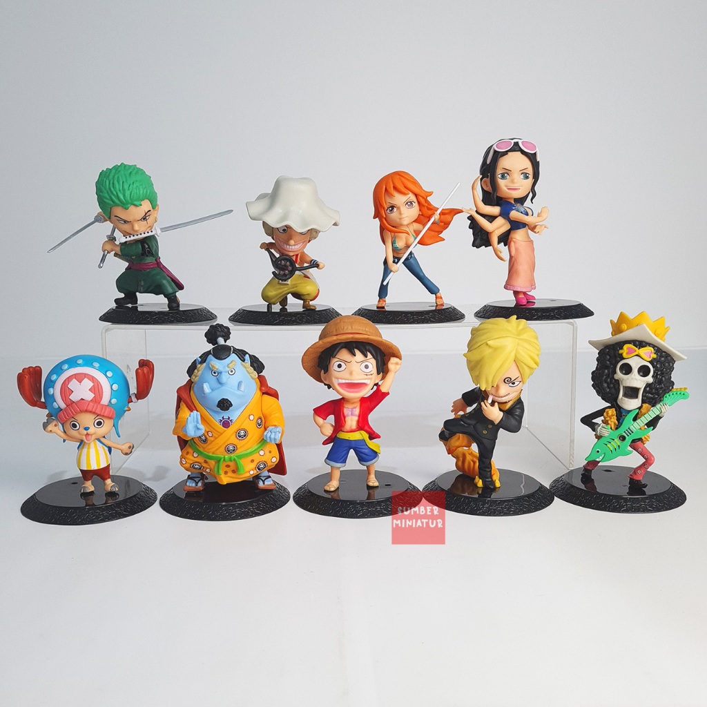 Jual One Piece Chibi Luffy Zoro Sanji Topper Kue Pajangan Figure ...
