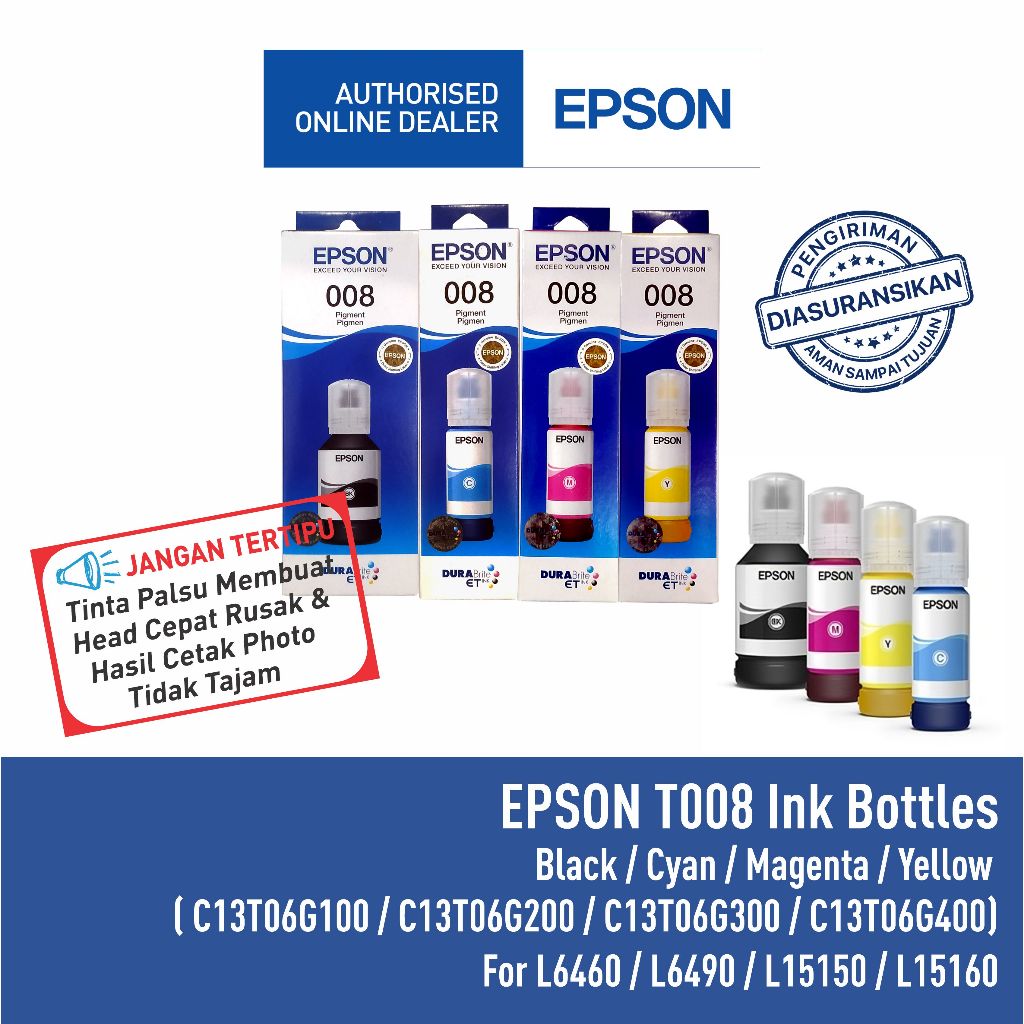 Jual Tinta Botol Epson T008 008 L15150 L15160 L15180 L6550 L6580 ...