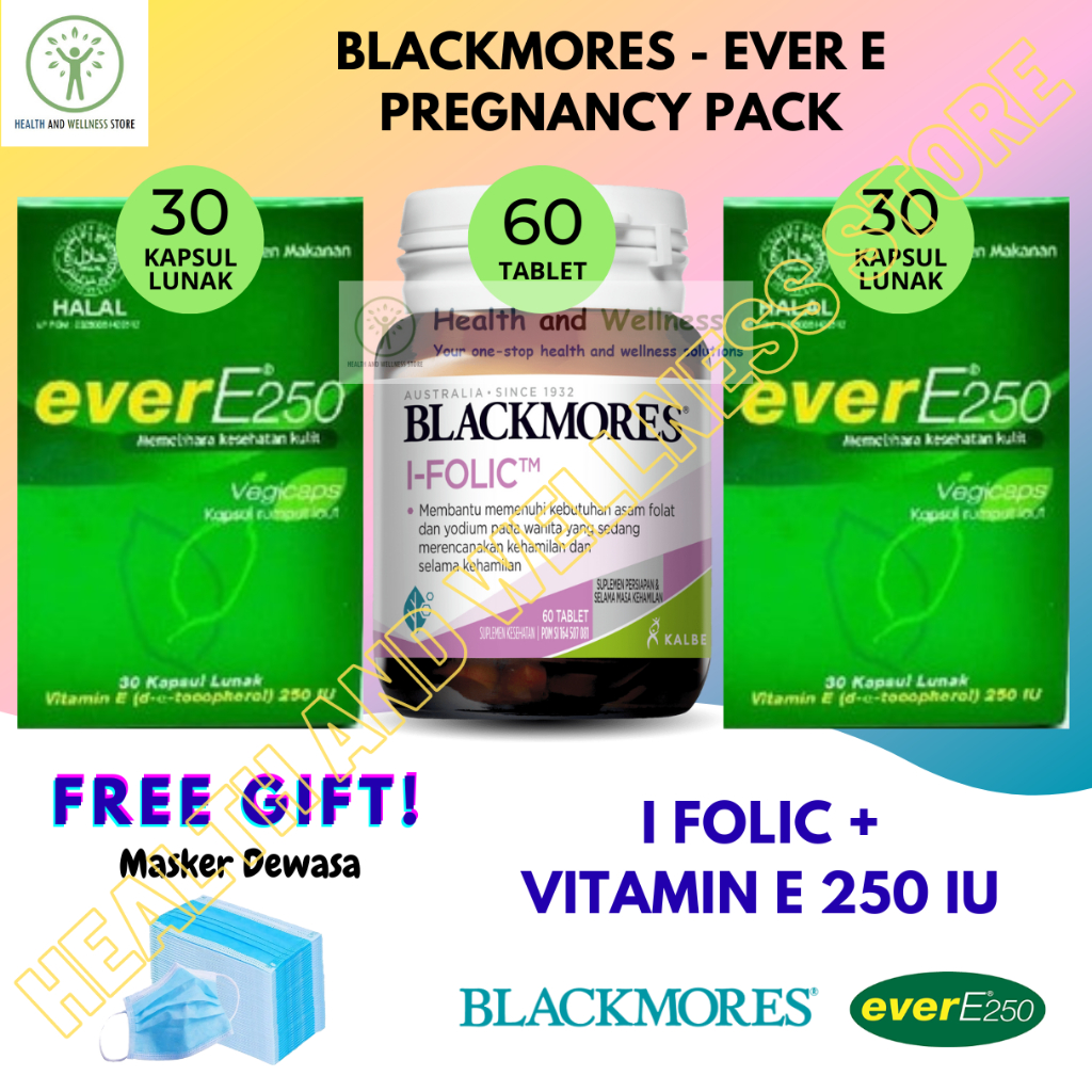 Jual PAKET PROMIL BLACKMORES I FOLIC 60 TABLET DAN EVER E 30 TABLET 2 ...