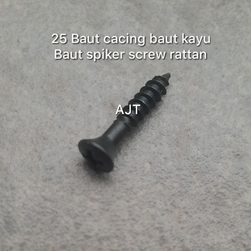 Jual [25 Pcs] Baut Cacing Baud Hitam 2,5 CM | Shopee Indonesia