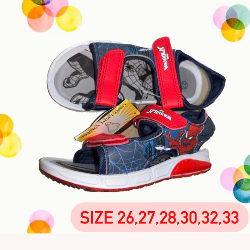 Jual Spider man LED Light Up Sport Sandal Velcro Adjustable - Sepatu ...