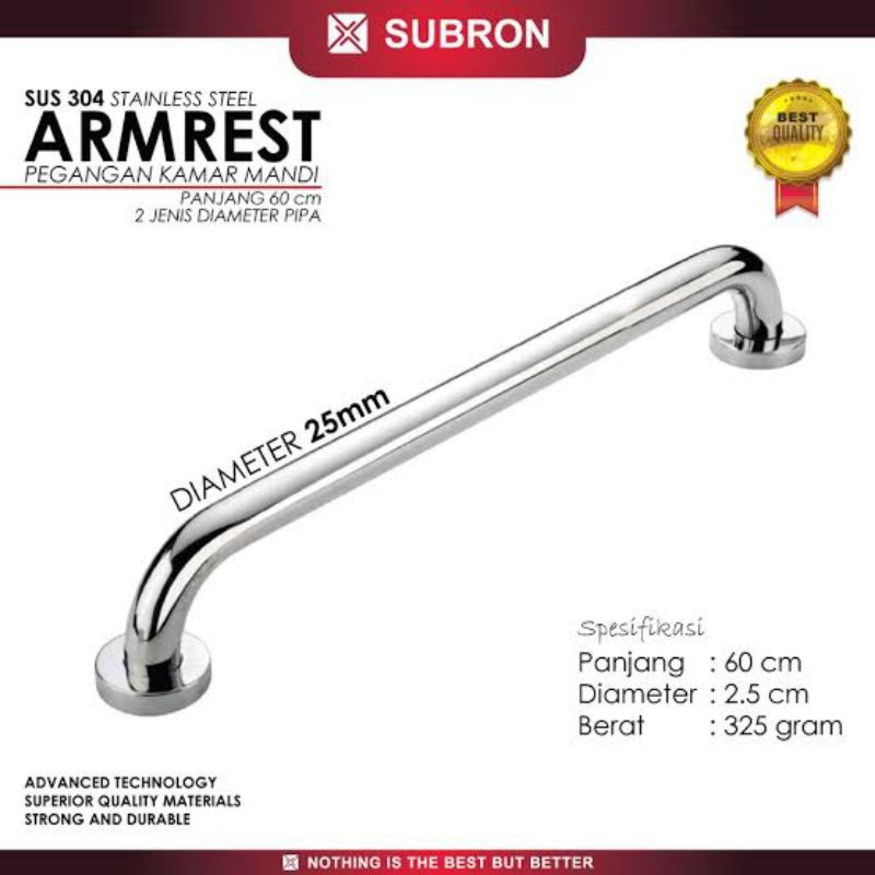 Jual AMREST pegangan kamar mandi 60 cm / handale bath tub stailess 4412 - 60 cm | Shopee Indonesia