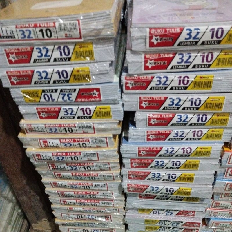 Jual buku tulis 32 merek new star/all star/best one per pack isi 10 ...