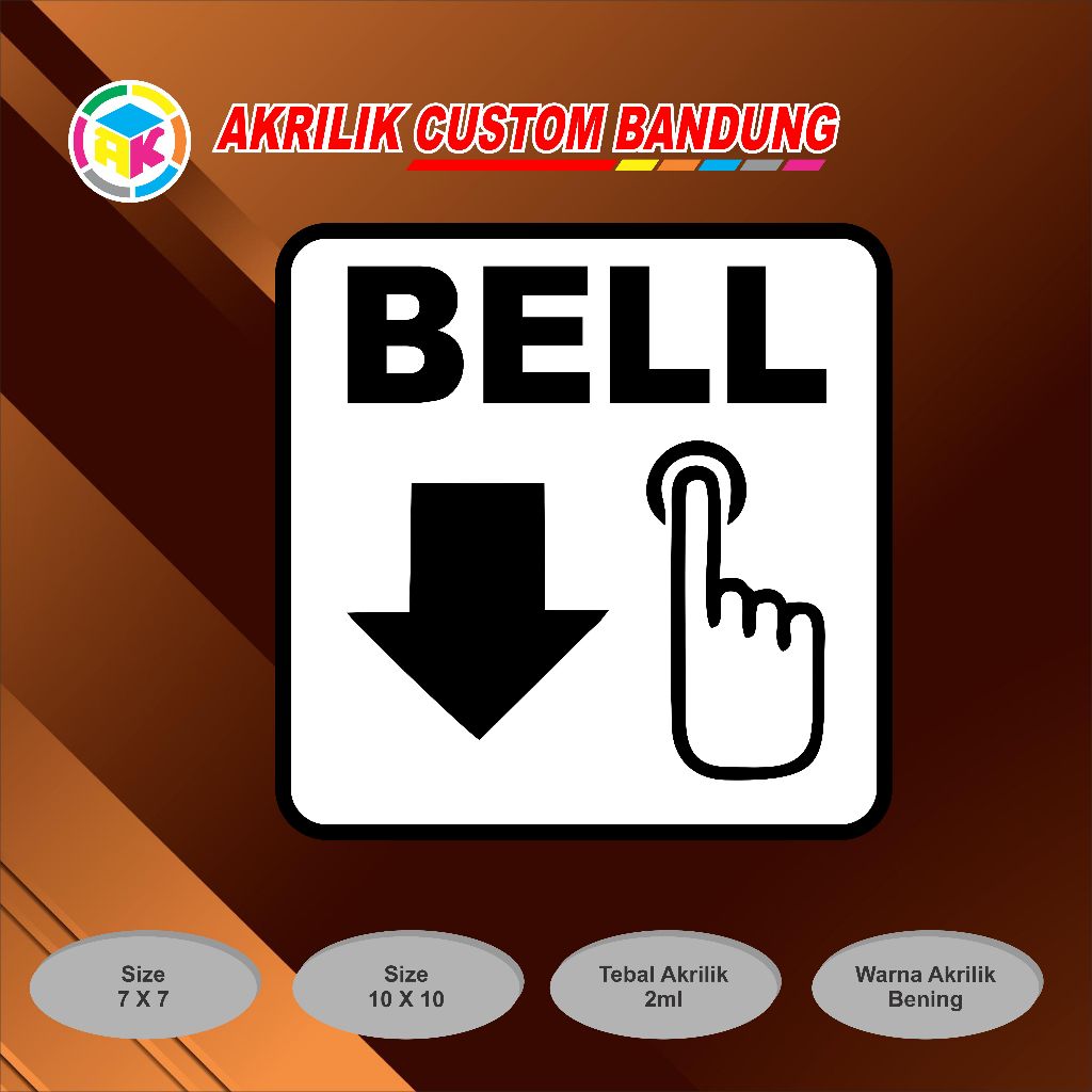 Jual AKRILIK BEL TIPE 2 ACRYLIC CUSTOM SIGNAGE | Shopee Indonesia