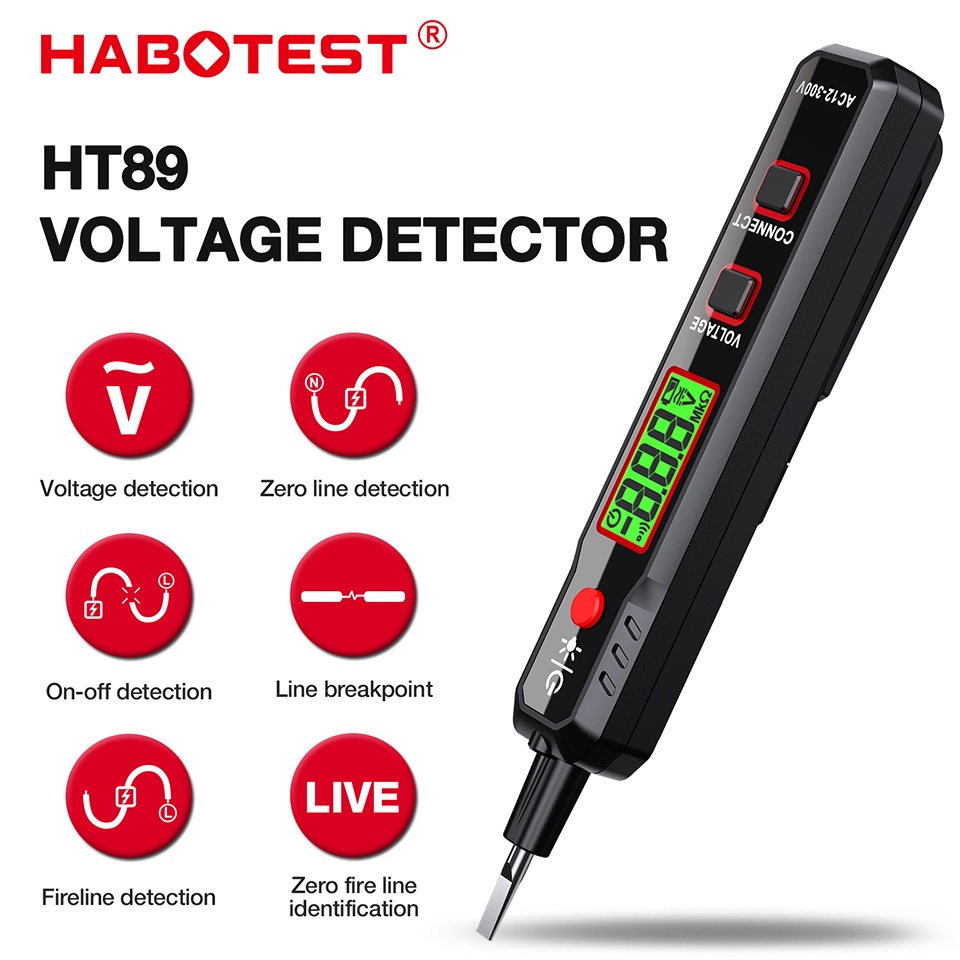 Jual Recomended HABOTEST HT89 Pena Uji Digital 12 3V Detektor Tegangan ...
