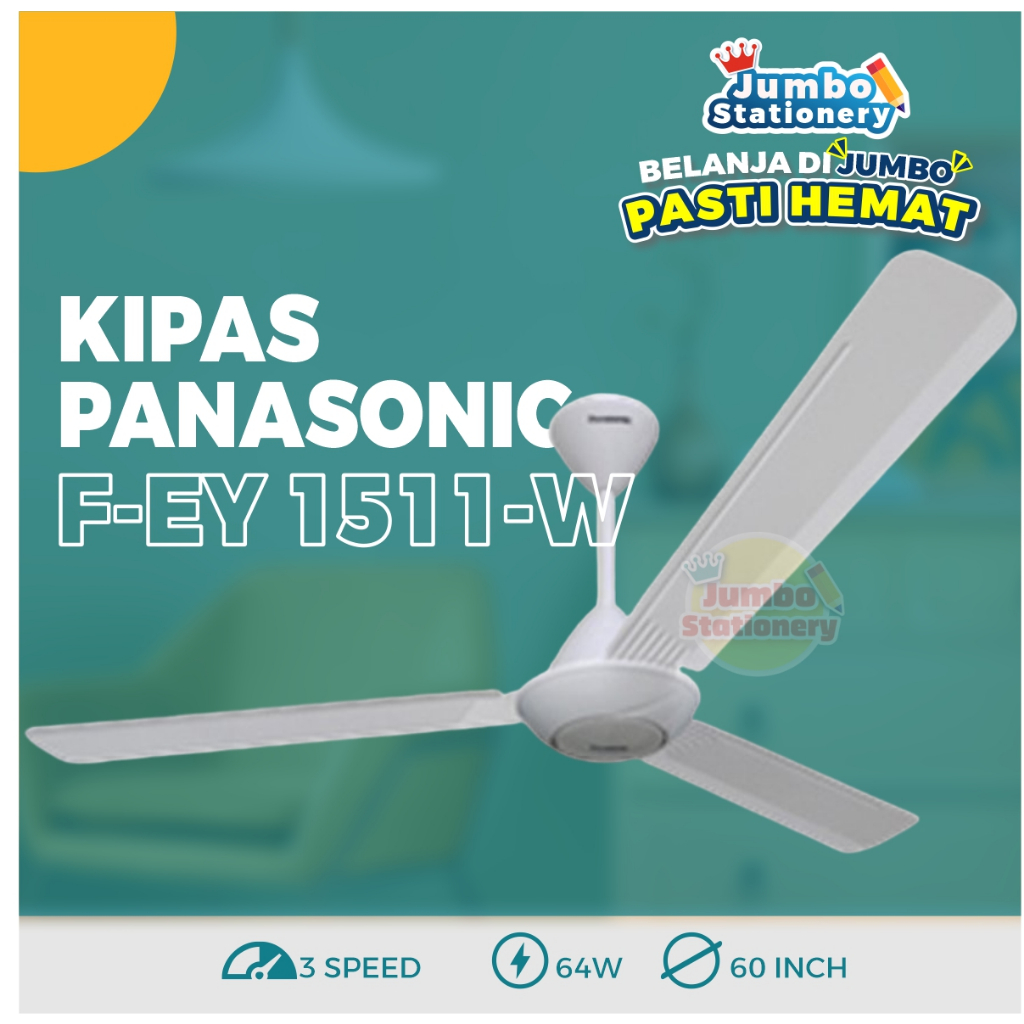 Jual Panasonic Kipas Angin Plafon 60 Inch Ceiling Fan FEY 1511W Putih ...