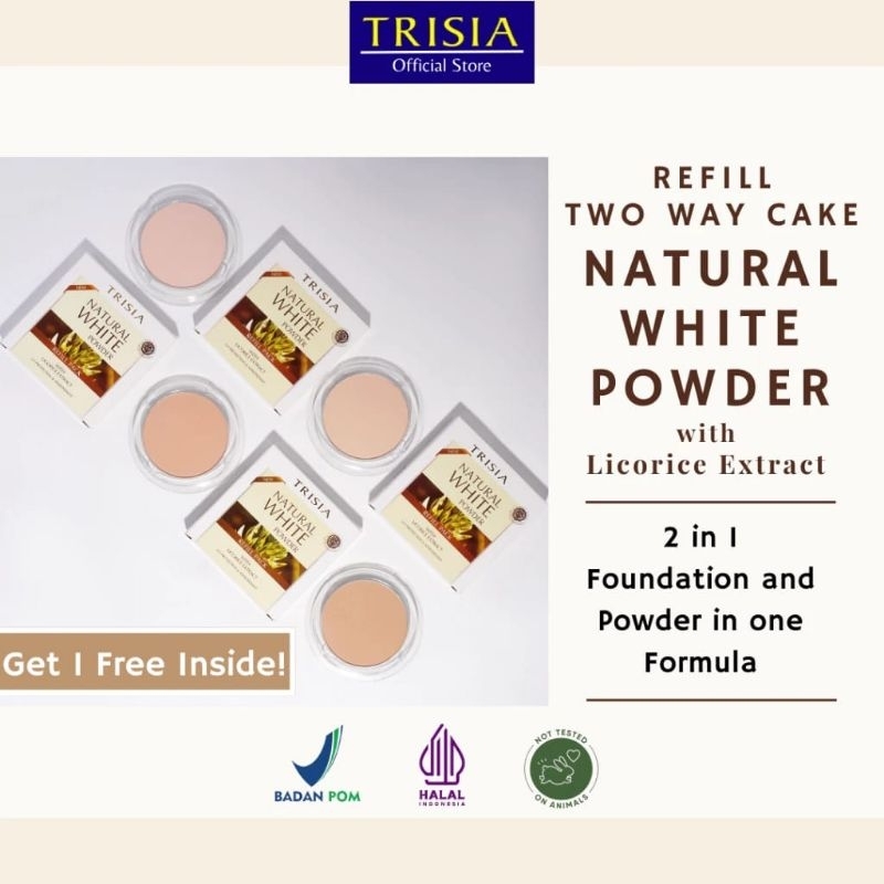 Jual Trisia Natural White Powder TWC Kaca+ Refill | Shopee Indonesia