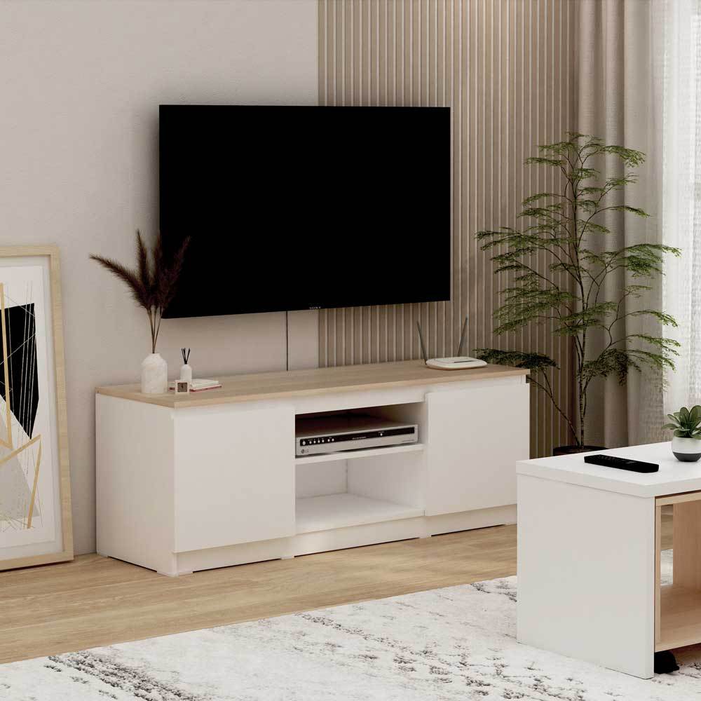 Jual Meja rak TV minimalis simple estetik lns putih 120cm BANDUNG ...