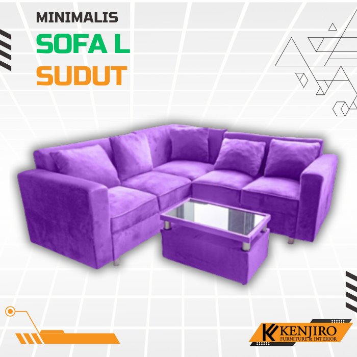 Jual Sofa L sudut Sofa Minimalis plus Meja Sofa Empuk | Shopee Indonesia
