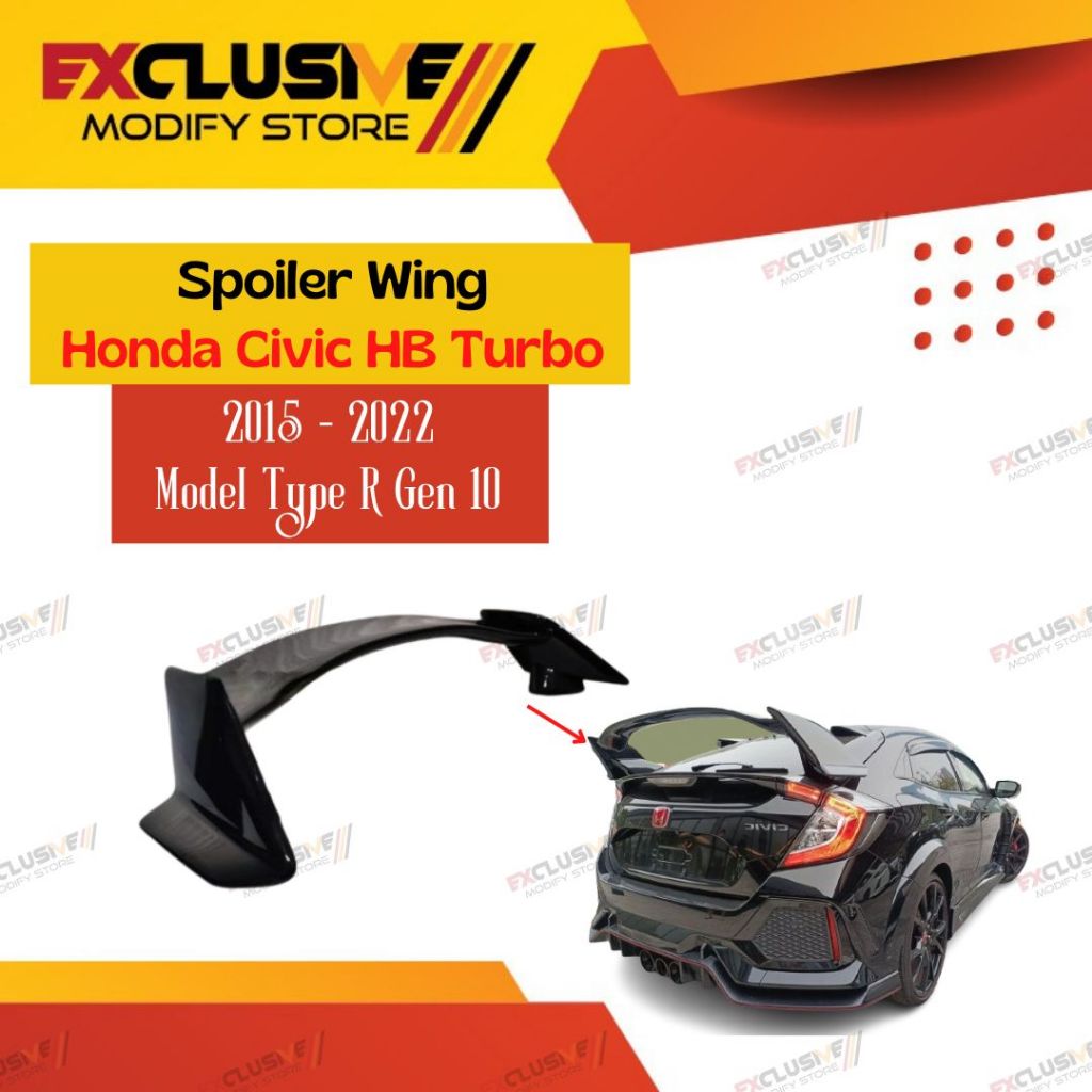 Jual HONDA CIVIC HB TURBO 1,5 HATCHBACK FK7 FK8 SPOILER WING TYPE R ...