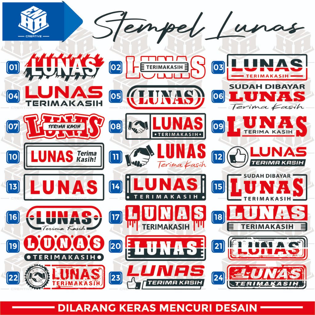 Jual Stempel Lunas / Cap Lunas / stempel lunas persegi / stempel lunas ...