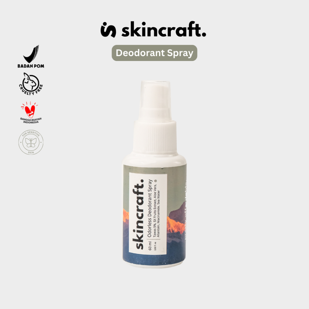 Jual Skincraft Odorless Deodorant Spray - BPOM All in One Deodorant + Underarm Care - Sensitif ...