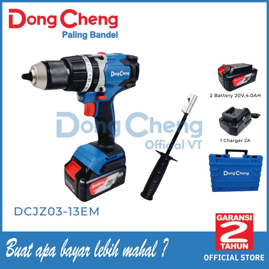 Jual Dongcheng DCJZ03-13 Brushless Impact Drill 13mm mesin bor baterai ...